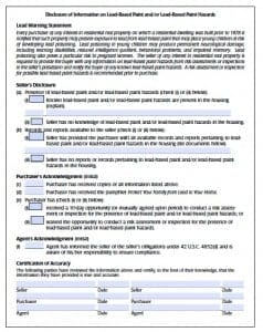 Free Lead-Based Paint Disclosure Form | PDF