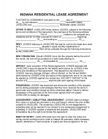 Free Indiana Residential Lease Agreement | PDF - MS Word